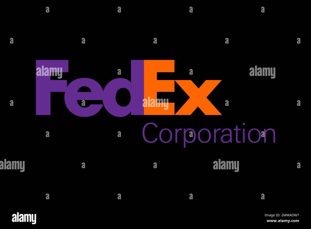 FedEx, black background, logo, brand name Stock Photo - Alamy