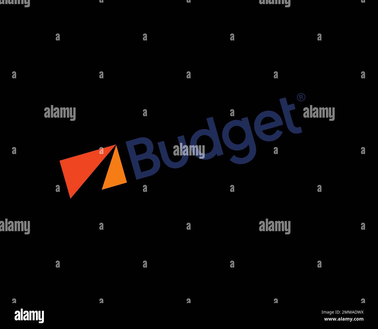 Budget Rent a Car, rotated, black background, logo, brand name Stock ... Budget Rent a Car, rotated, black background, logo, brand name Stock ...