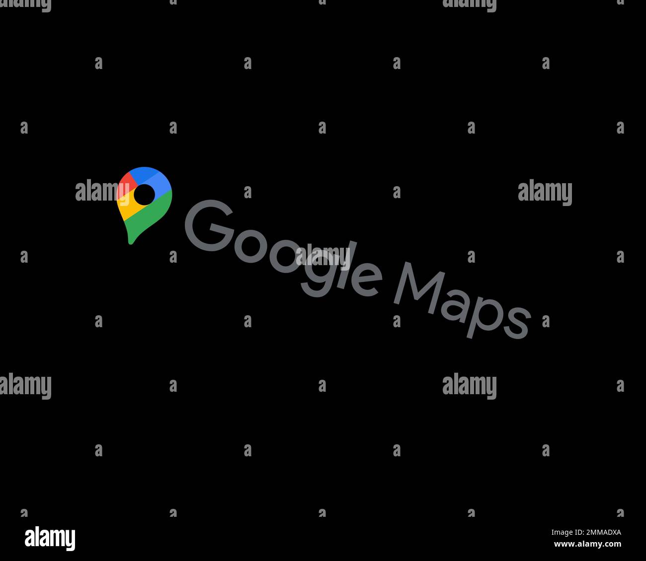 Google Maps, rotated, black background, logo, brand name Stock Photo ...