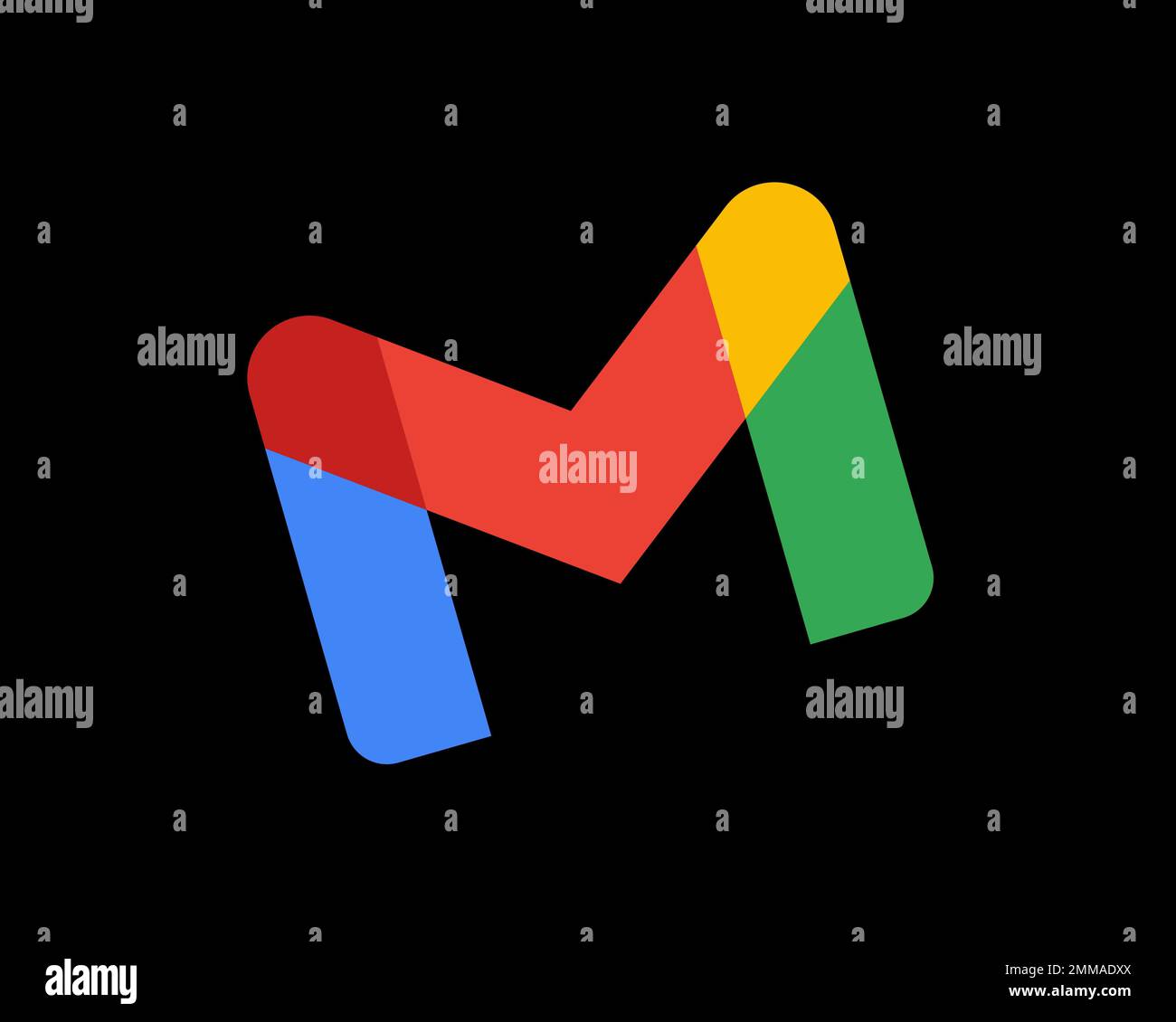Gmail, rotated, black background, logo, brand name Stock Photo - Alamy