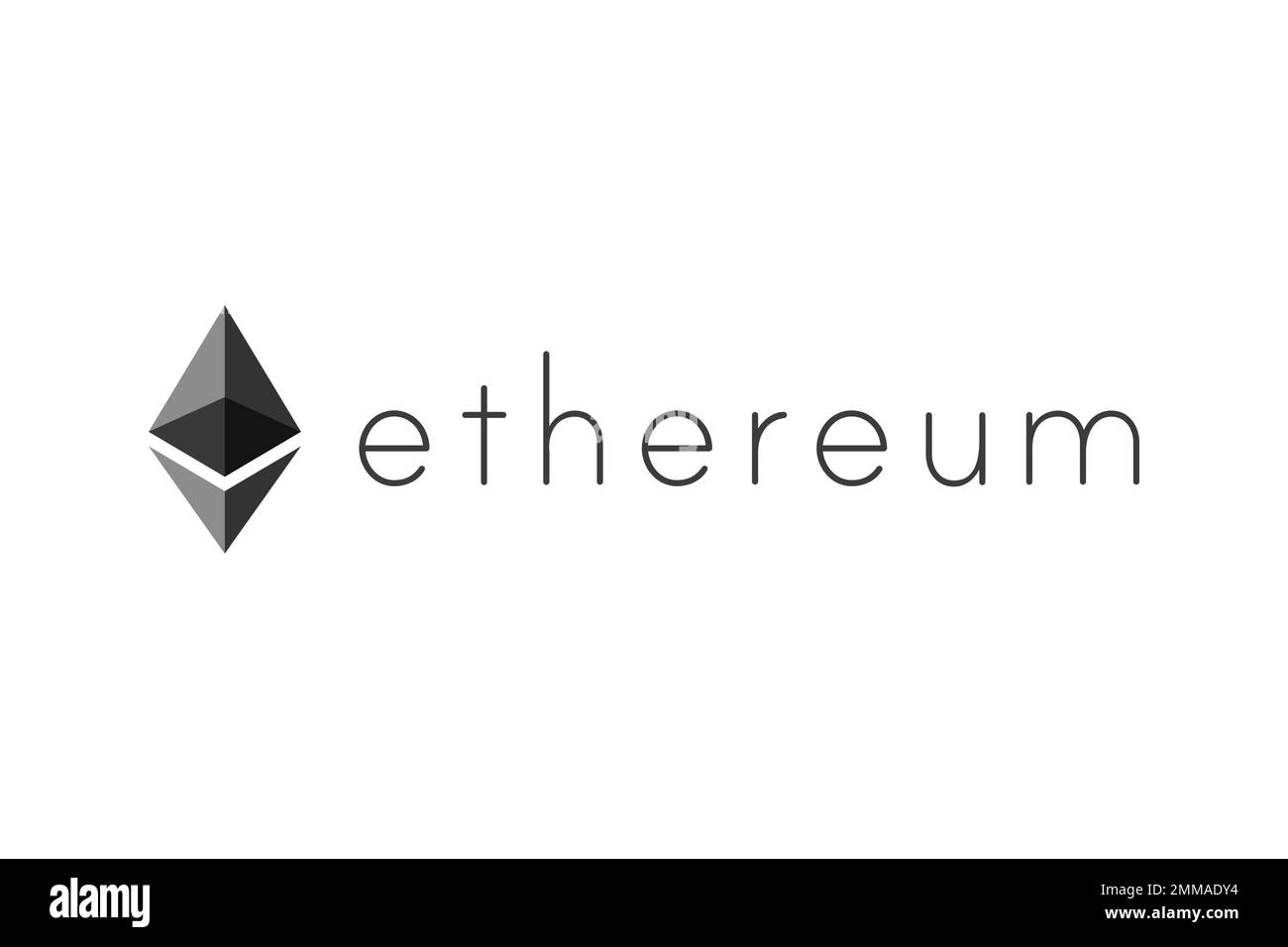 Ethereum Landscape Black, White Background, Logo, Brand Name Stock ...
