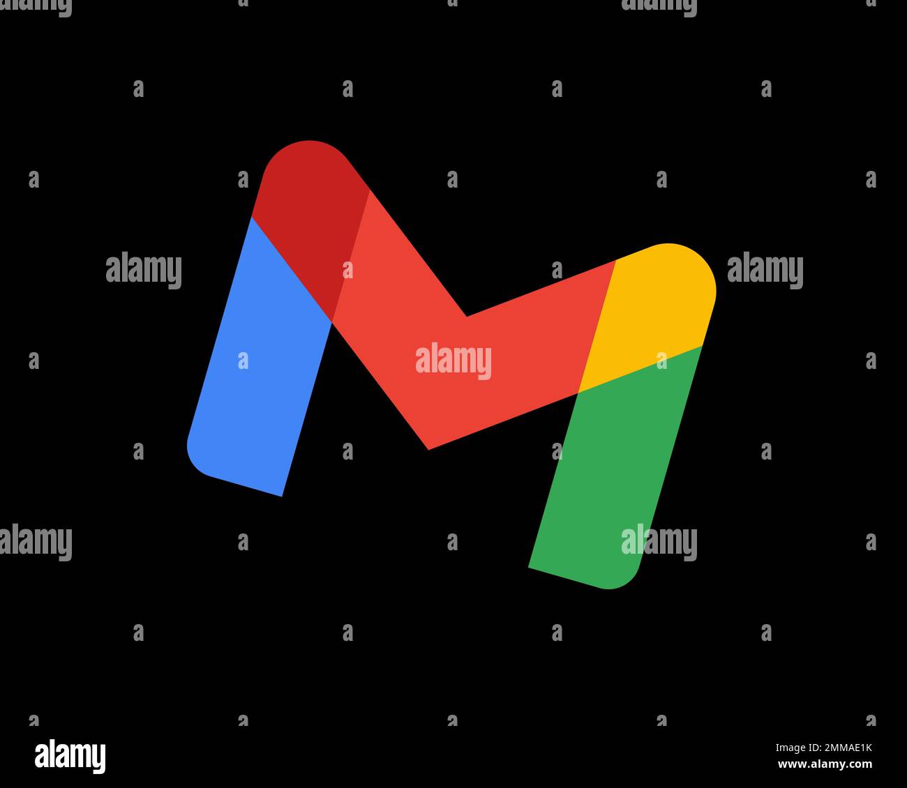 Gmail, rotated, black background, logo, brand name Stock Photo - Alamy