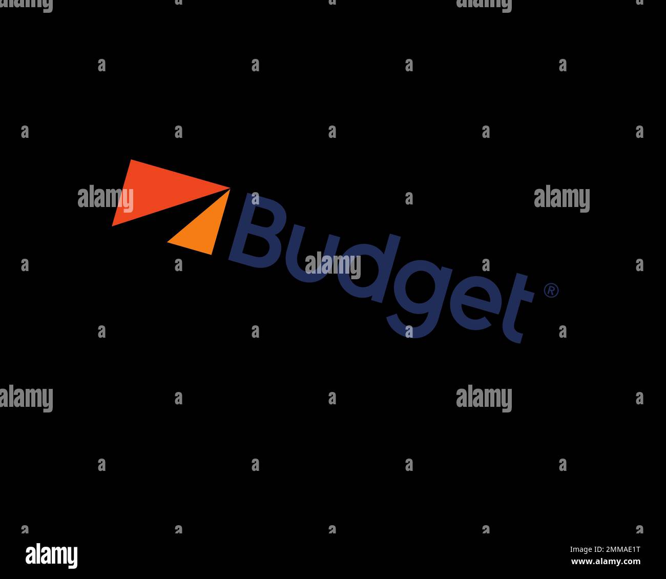 Budget Rent a Car, rotated, black background, logo, brand name Stock ... Budget Rent a Car, rotated, black background, logo, brand name Stock ...