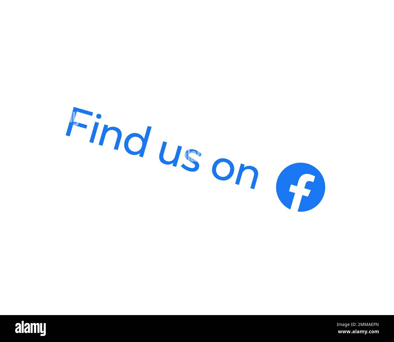 Facebook Find us on Facebook Blue, rotated, white background Logo ...