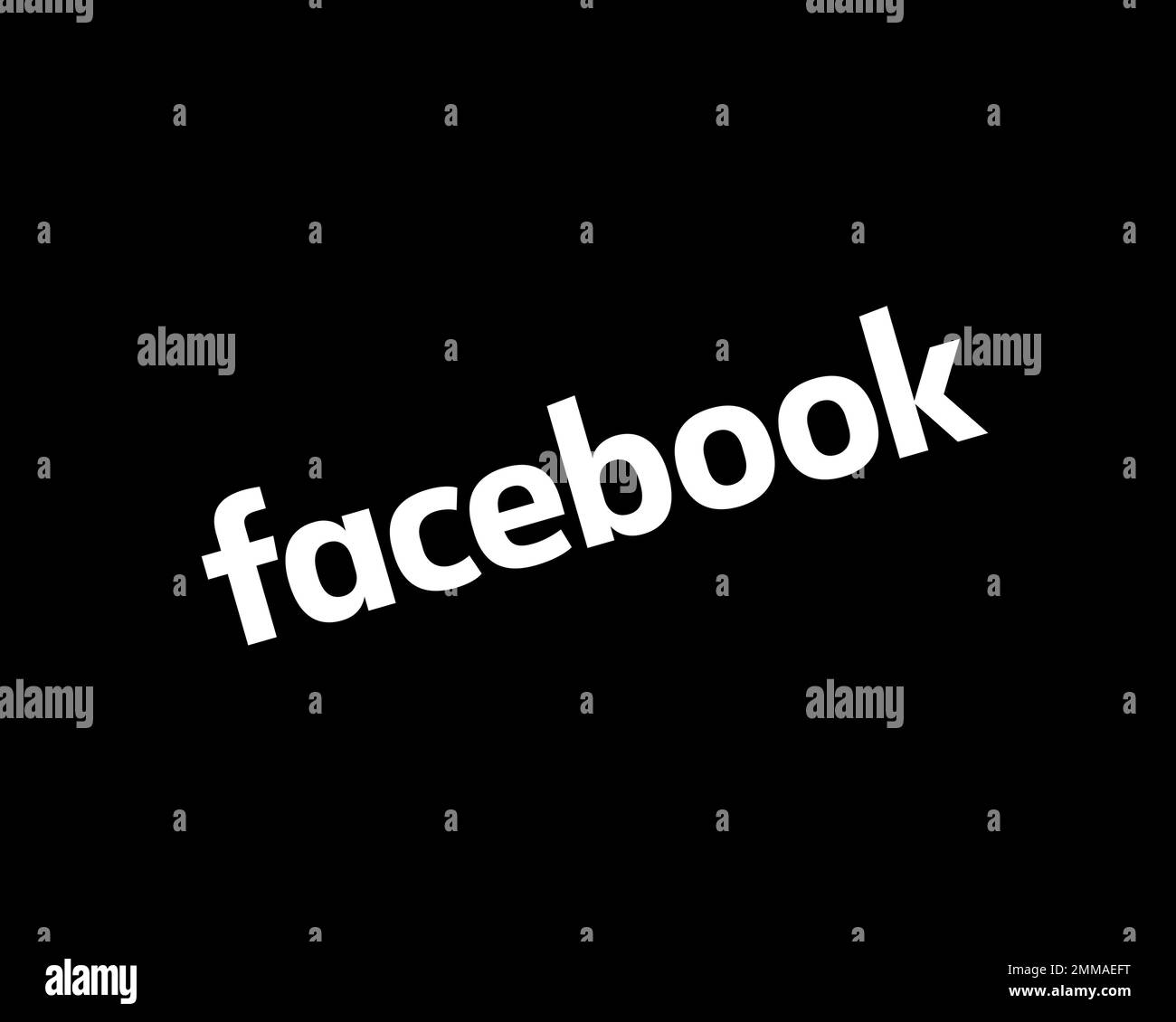 Facebook, rotated, black background, logo, brand name Stock Photo - Alamy