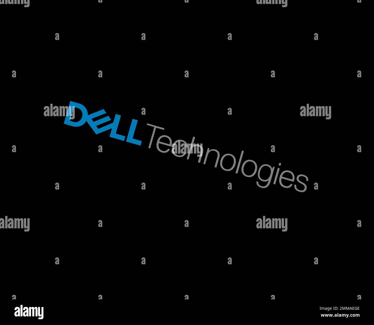 Dell Technologies, rotated, black background, logo, brand name Stock ...