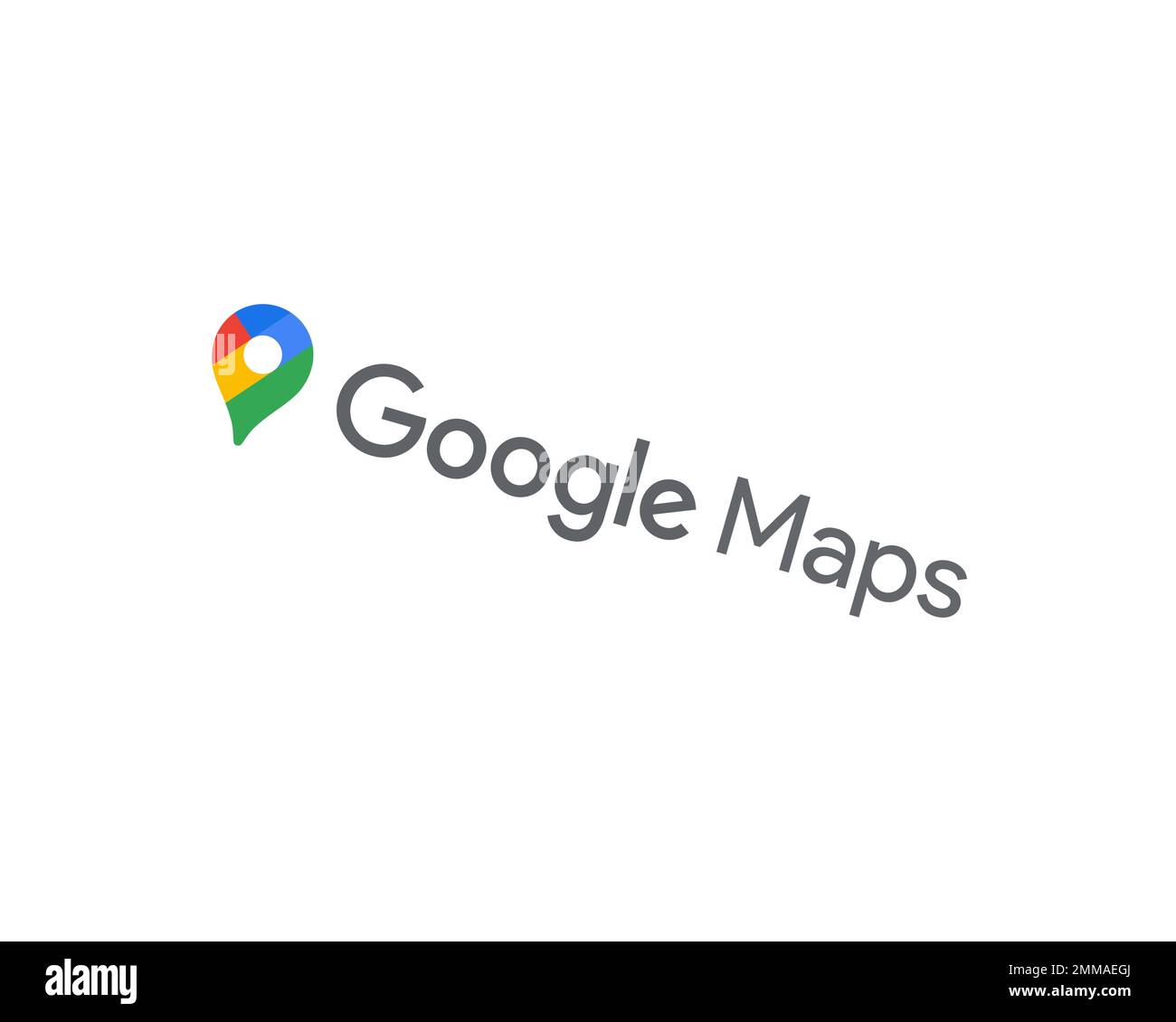 Google Maps, rotated, white background logo, brand name Stock Photo - Alamy
