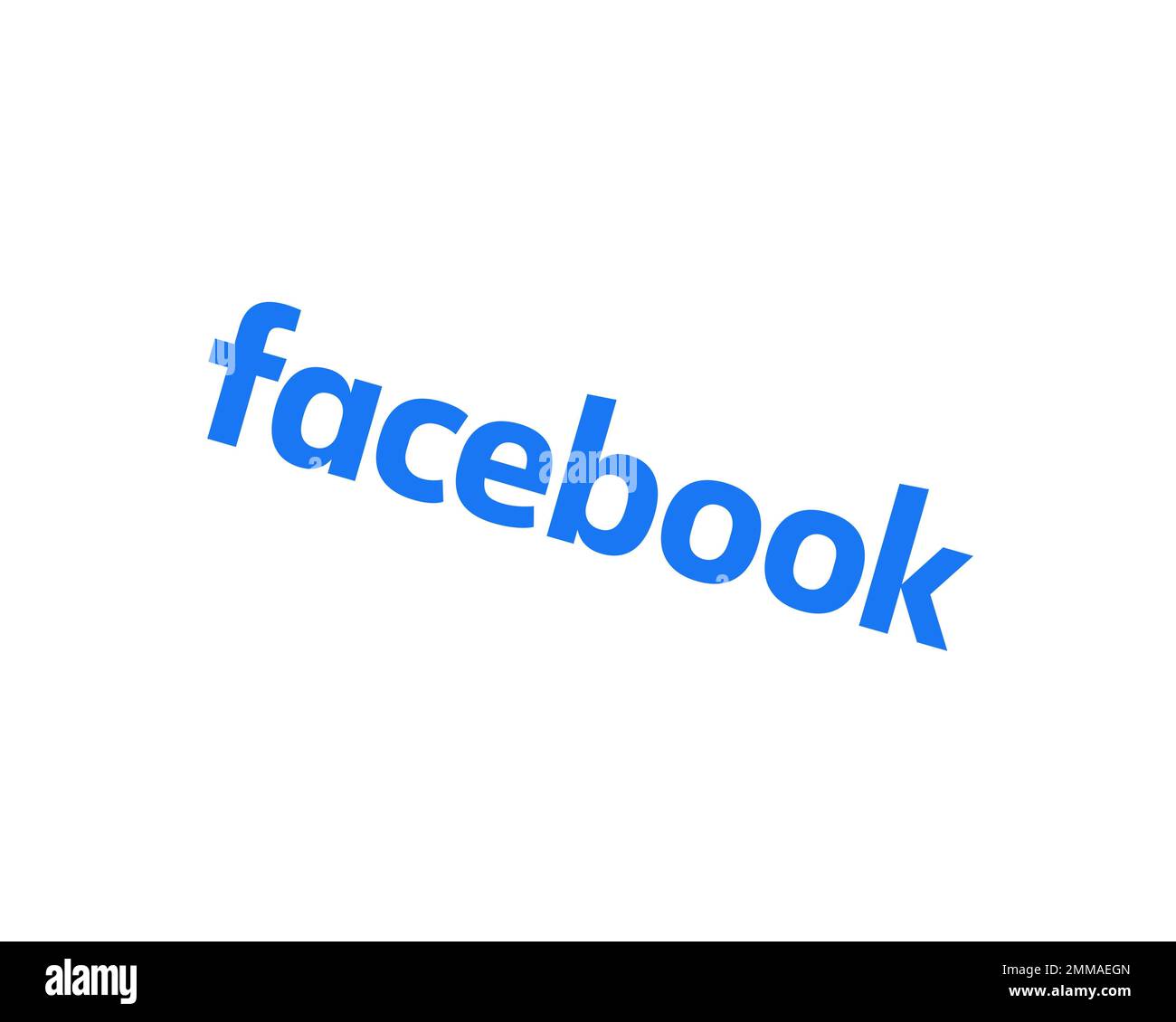 Facebook, rotated, white background logo, brand name Stock Photo - Alamy