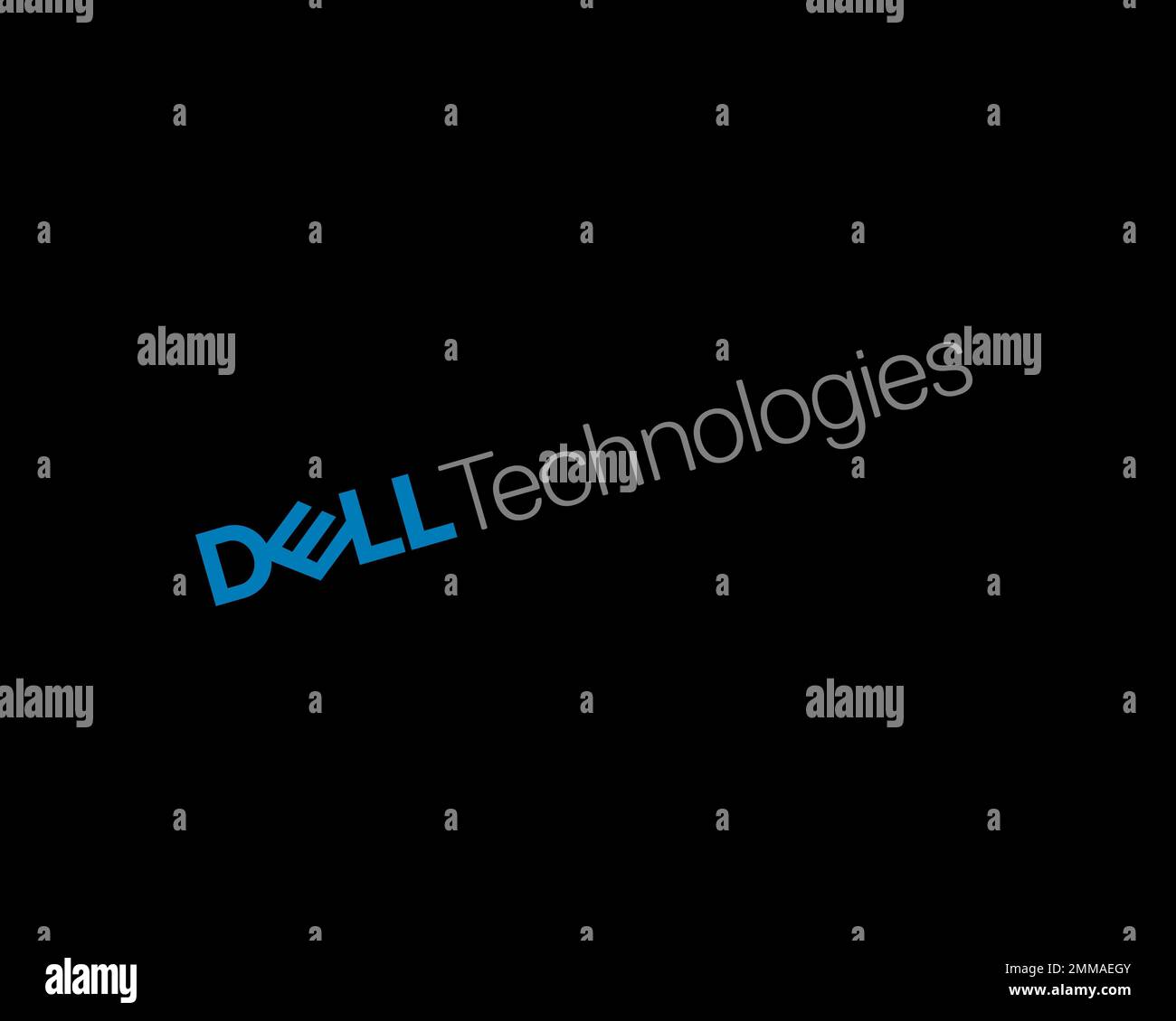 Dell Technologies, rotated, black background, logo, brand name Stock ...