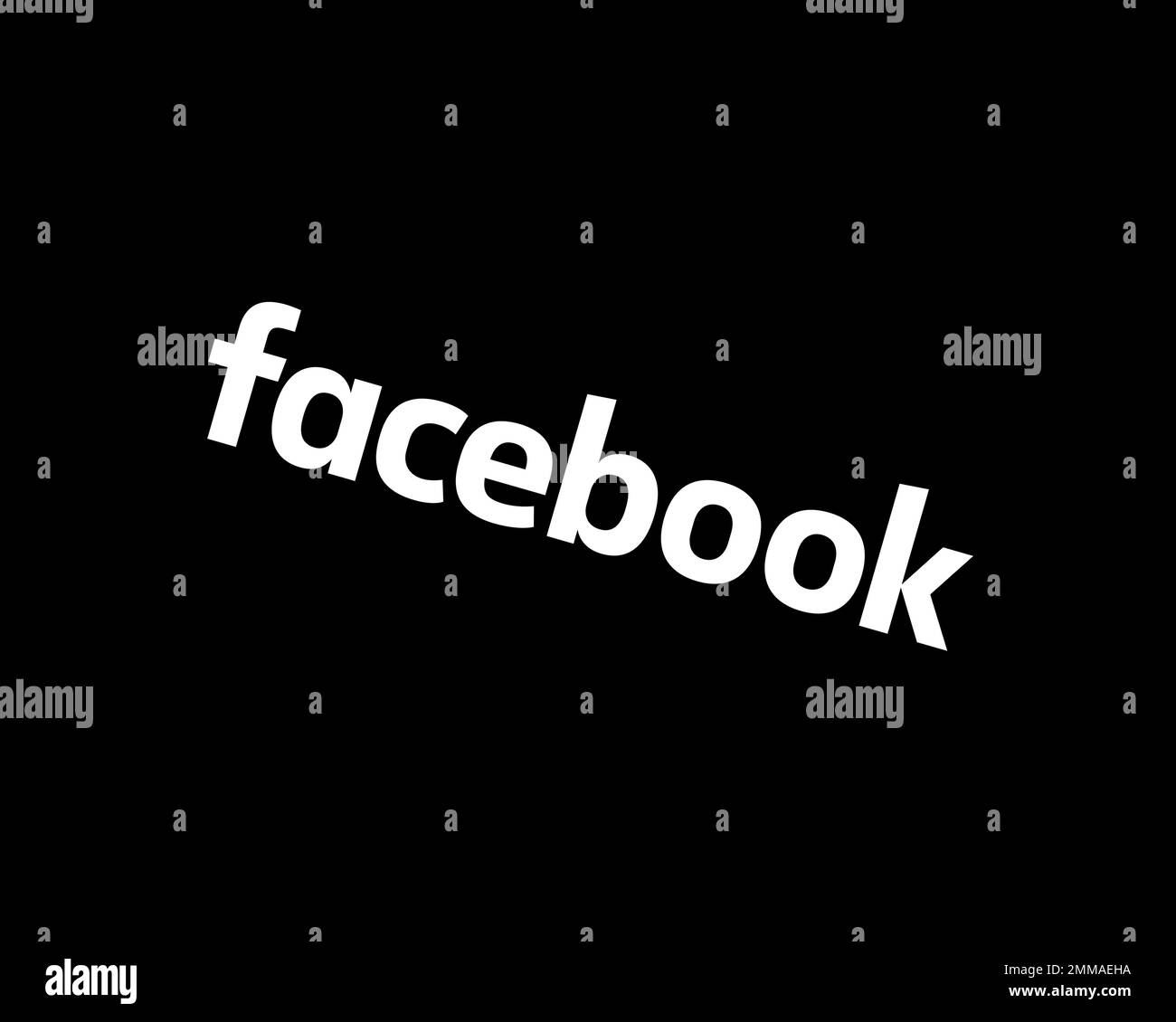 Facebook, rotated, black background, logo, brand name Stock Photo - Alamy