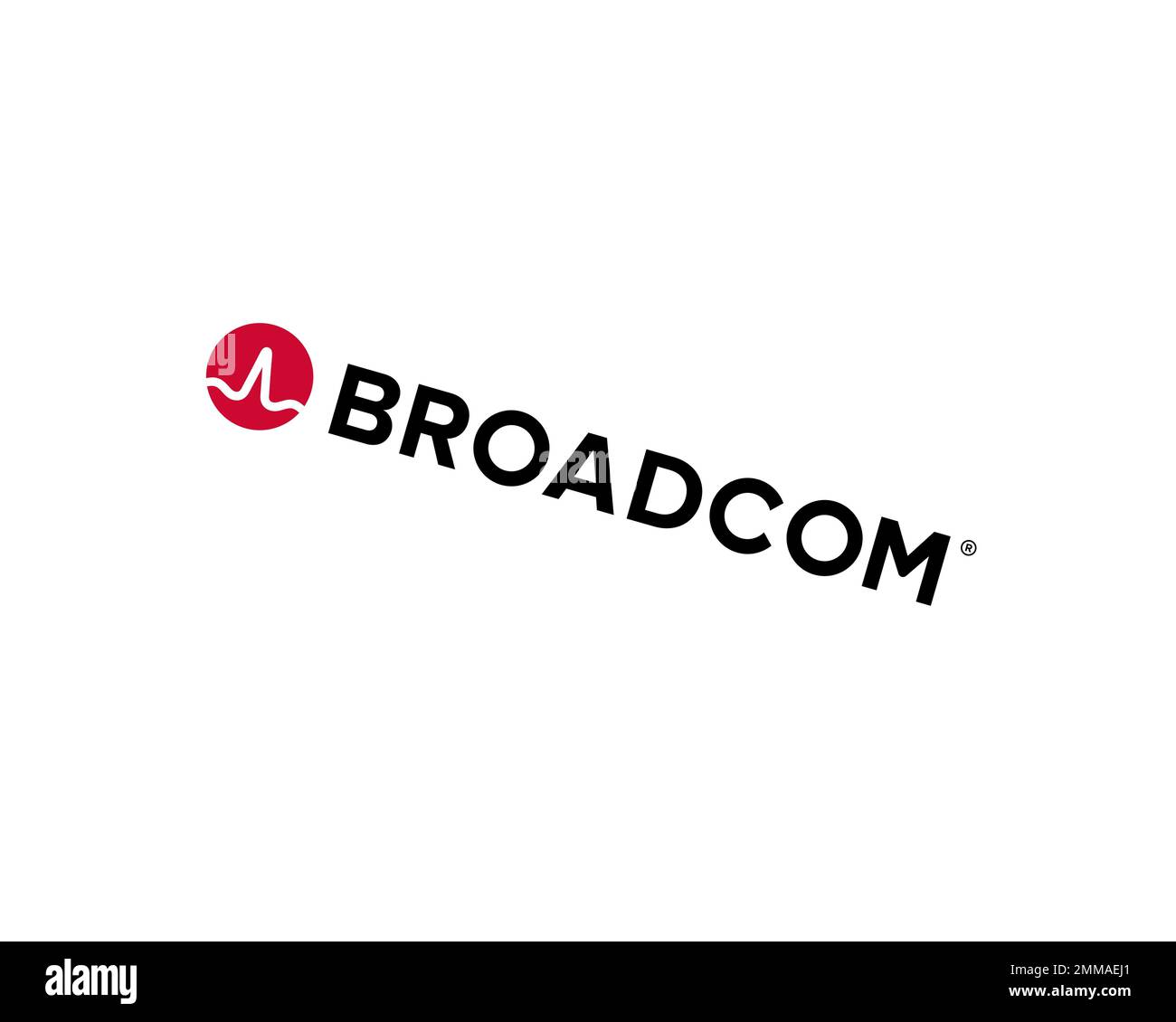 Broadcom Inc, rotated, white background, logo, brand name Stock Photo ...