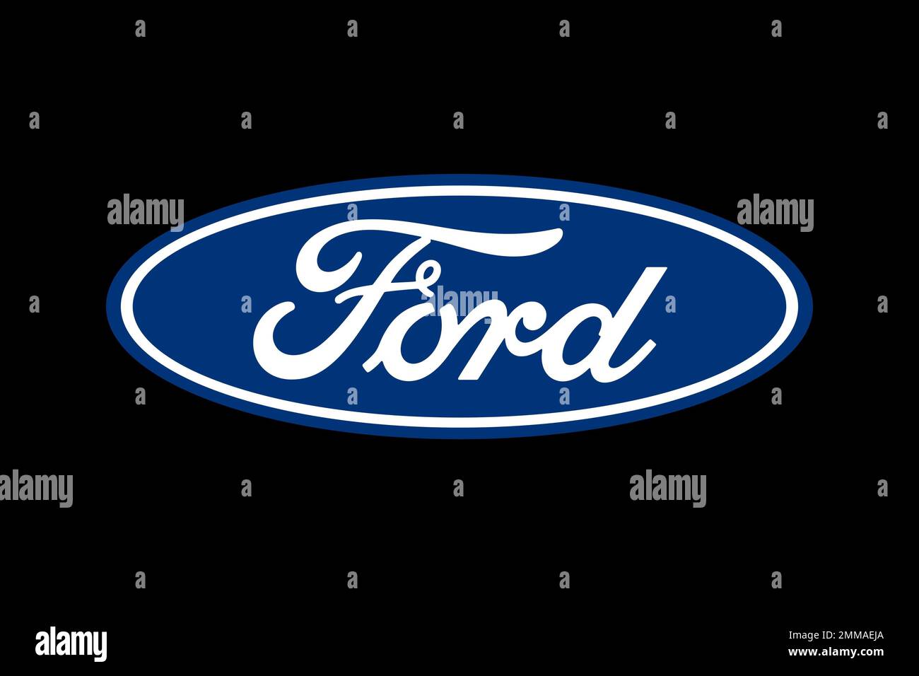 Ford Motor Company, black background, logo, brand name Stock Photo - Alamy