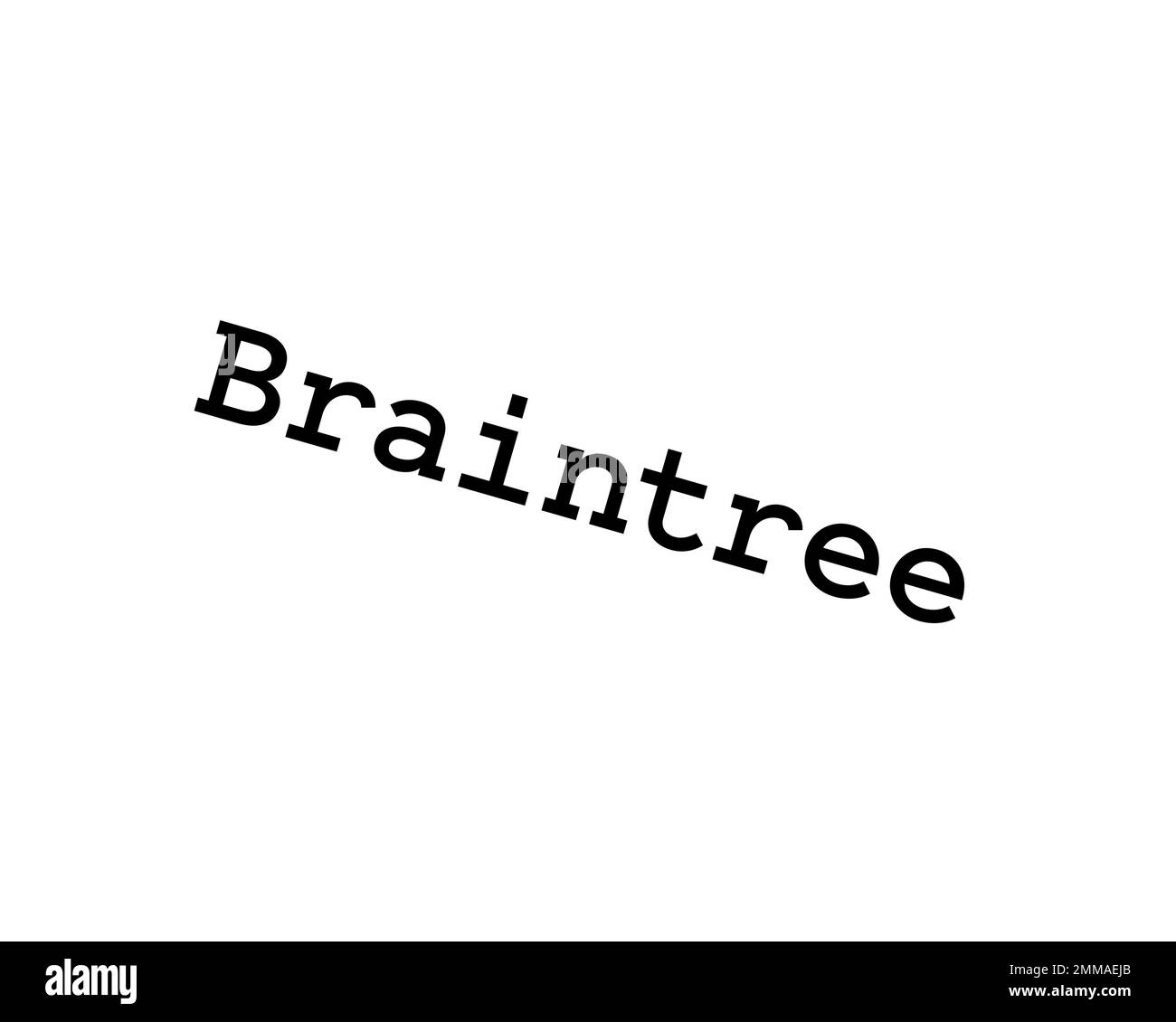 Braintree, rotated, white background, logo, brand name Stock Photo - Alamy