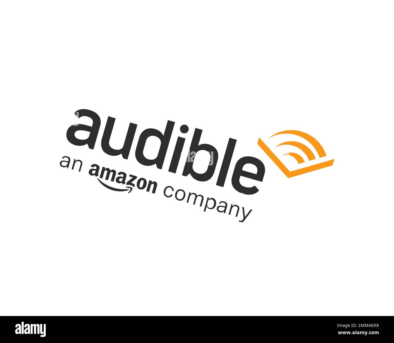 Audible (store), rotated, white background, logo, brand name Stock ...