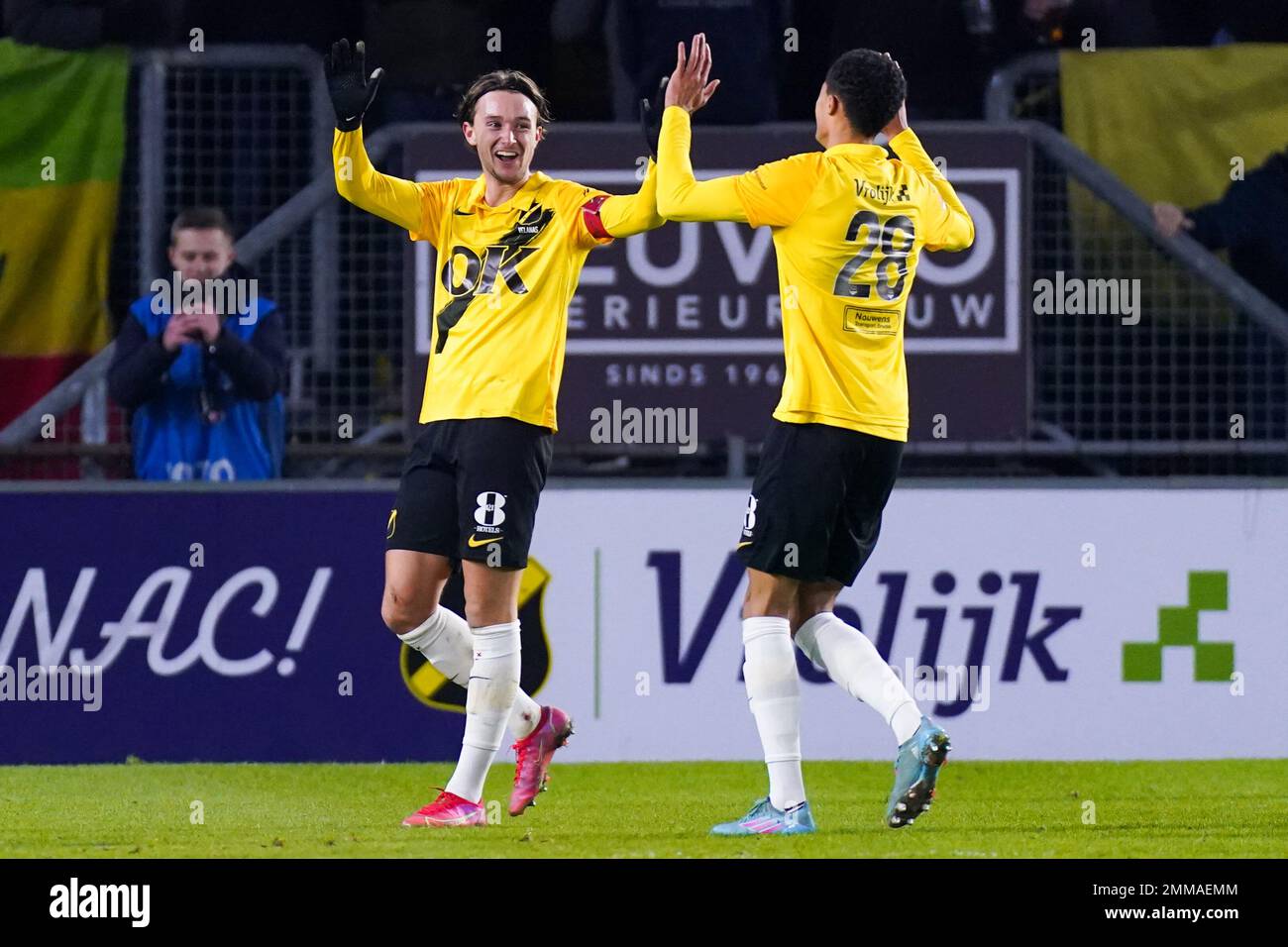 BREDA, NETHERLANDS - JANUARY 27: Ody Velanas of NAC Breda celebrates ...