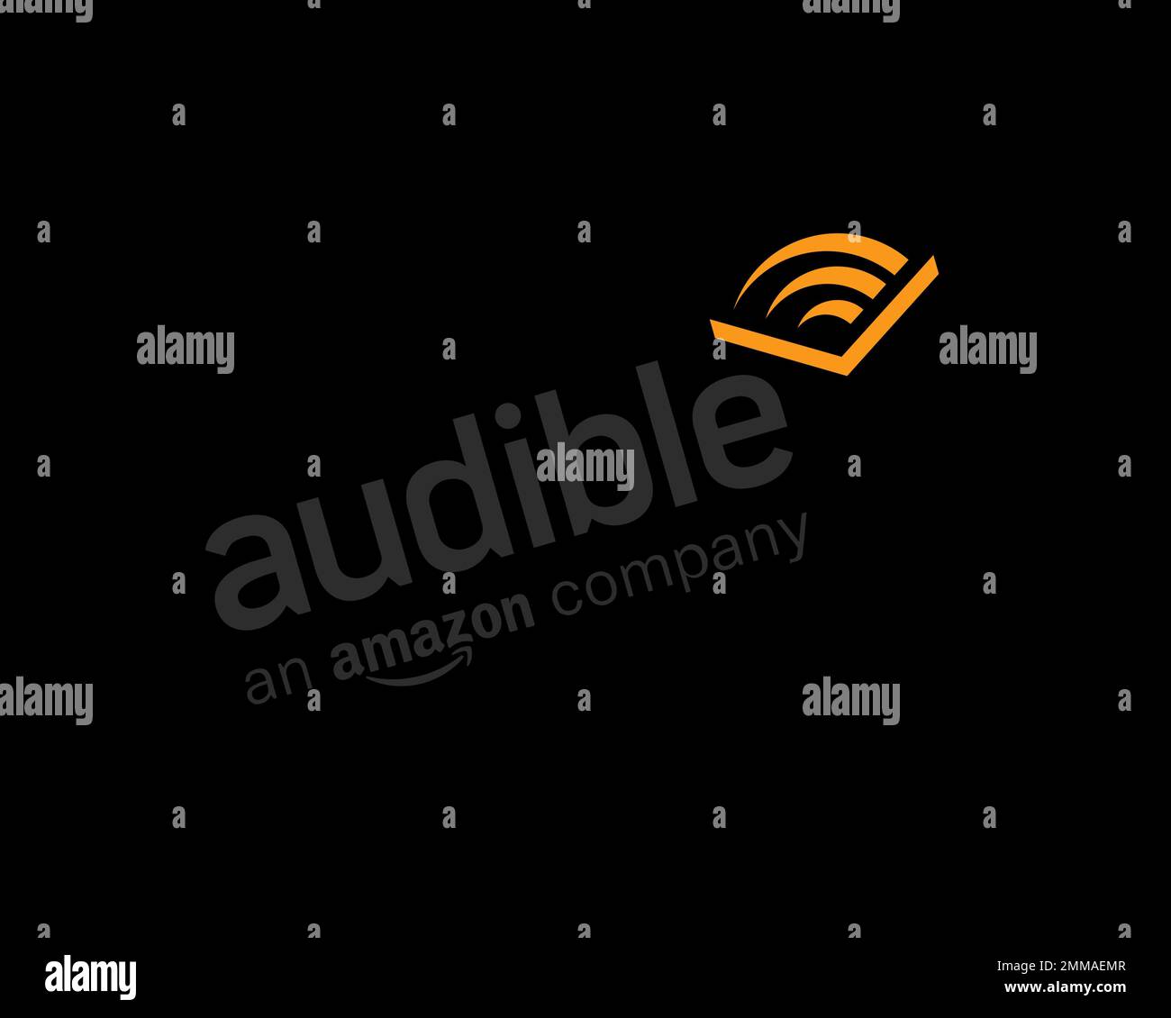 Audible (store), rotated, black background, logo, brand name Stock ...