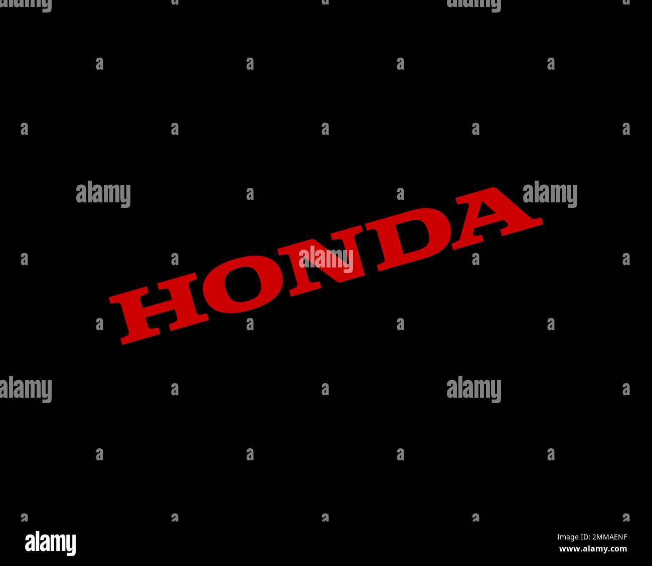 Honda, rotated, black background, logo, brand name Stock Photo - Alamy