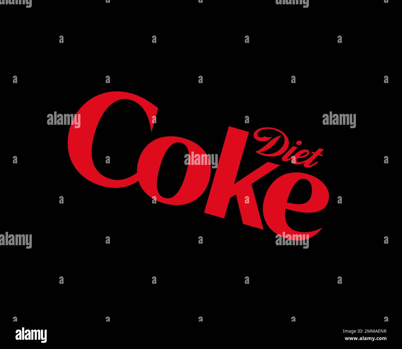 Diet Coke, rotated, black background, logo, brand name Stock Photo - Alamy