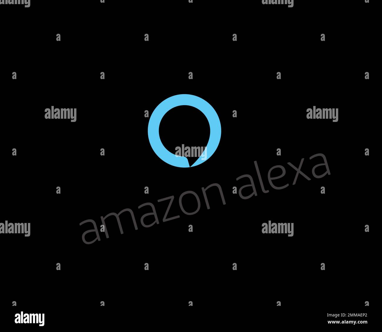 Amazon Alexa turned, Black background, Logo, Brand name Stock Photo - Alamy