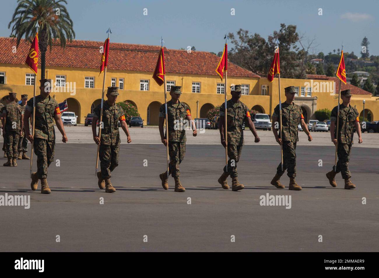 New U.S. Marines with Charlie Company, 1st Recruit Training Battalion ...