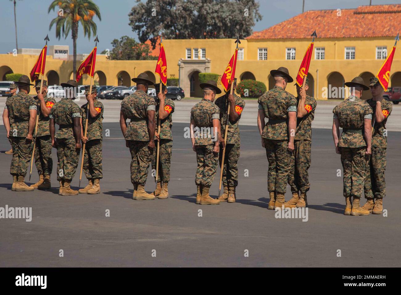 New U.S. Marines with Charlie Company, 1st Recruit Training Battalion ...