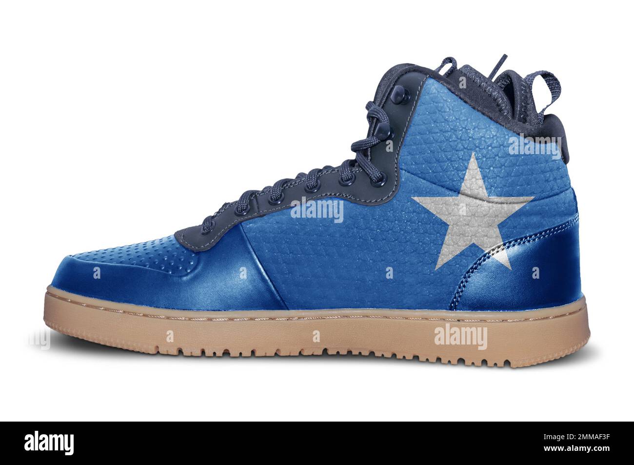 Fashion rubber snickers with flag of Somalia isolated on white ...