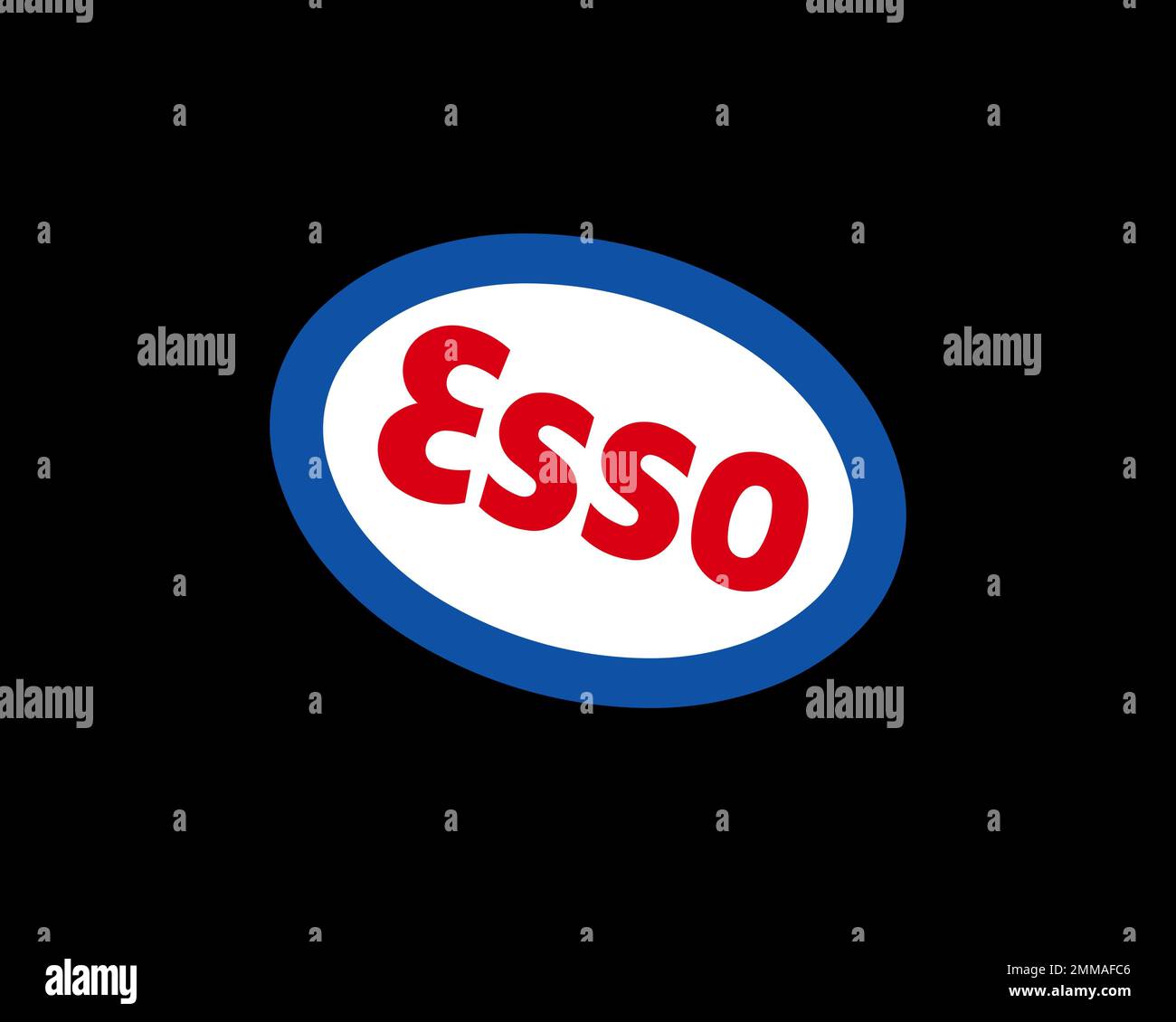 Esso, rotated, black background, logo, brand name Stock Photo - Alamy