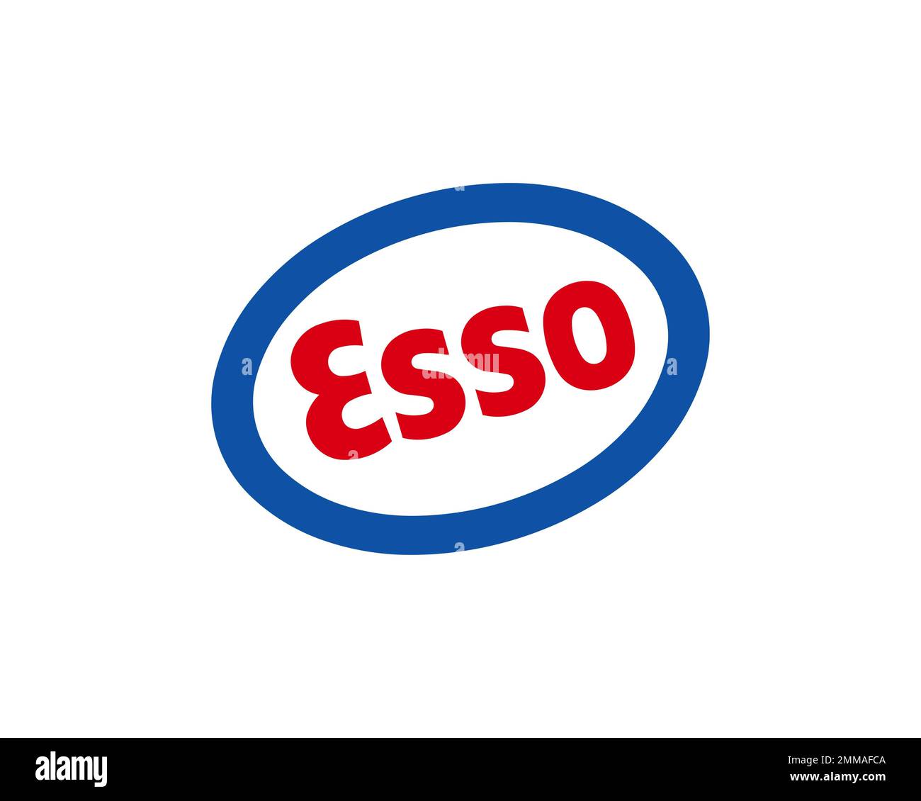 Esso, Rotated, White background, Logo, Brand name Stock Photo - Alamy