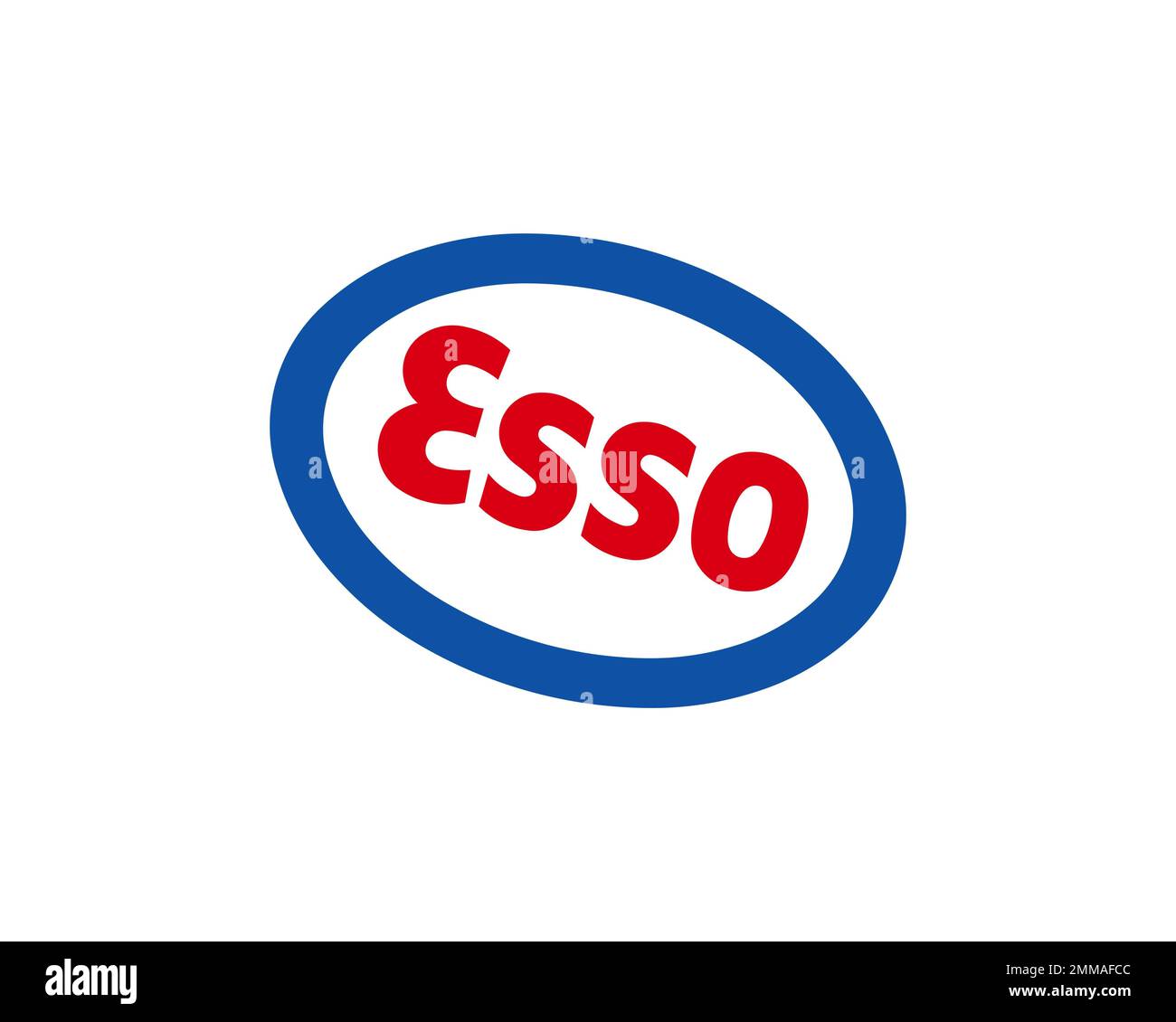 Esso, rotated, white background logo, brand name Stock Photo - Alamy