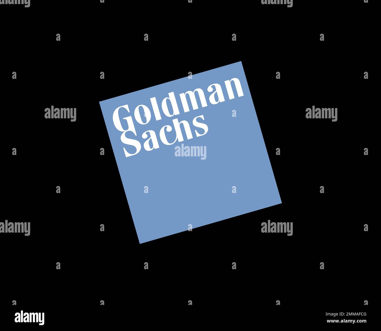 Goldman Sachs, rotated, black background, logo, brand name Stock Photo ...