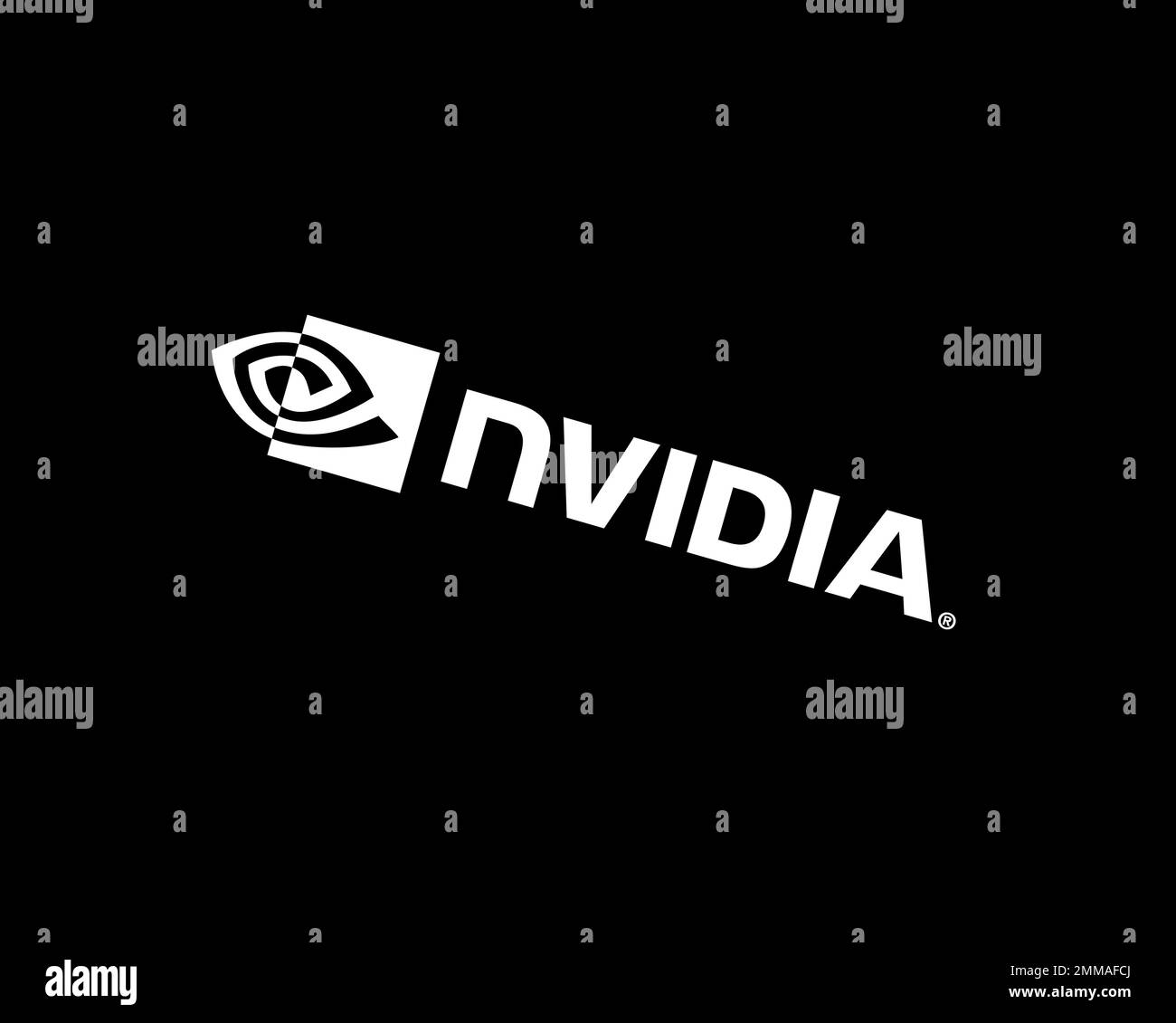 Nvidia, rotated, black background, logo, brand name Stock Photo - Alamy