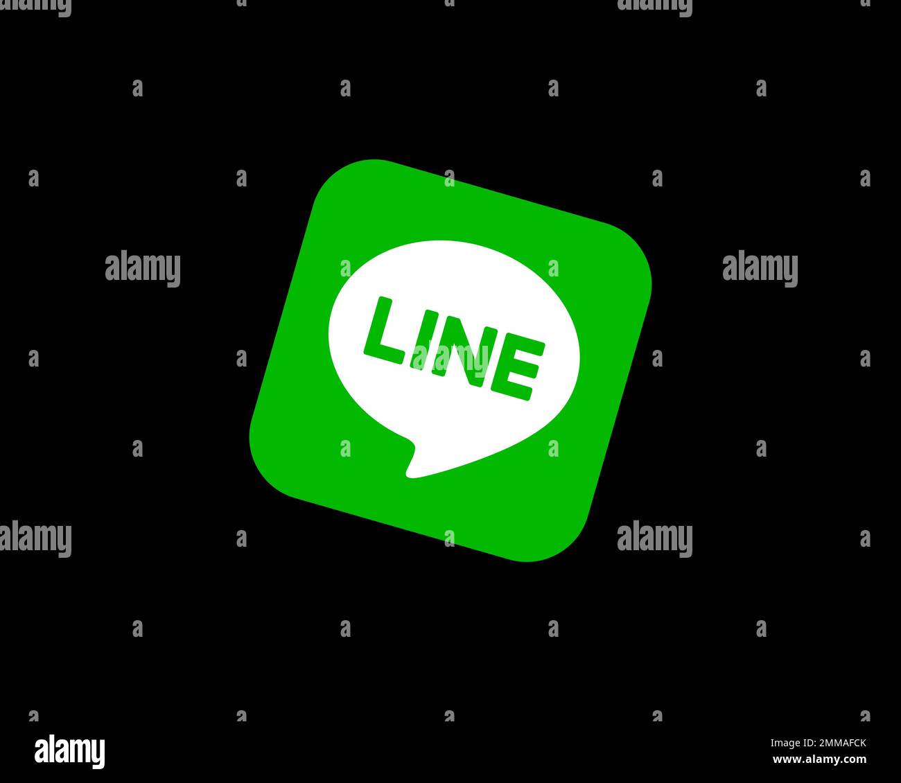 Line (software), rotated, black background, logo, brand name Stock ...