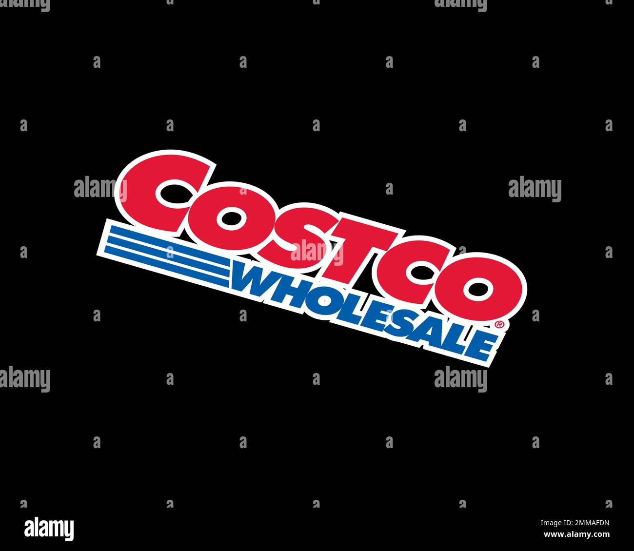 Costco, rotated, black background, logo, brand name Stock Photo - Alamy