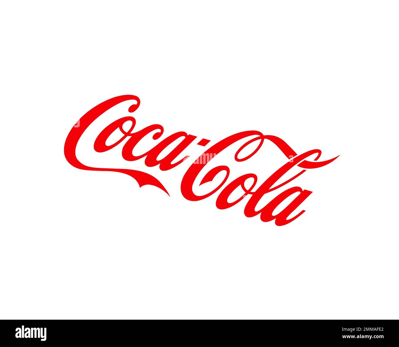 Coca Cola, rotated, white background, logo, brand name Stock Photo - Alamy