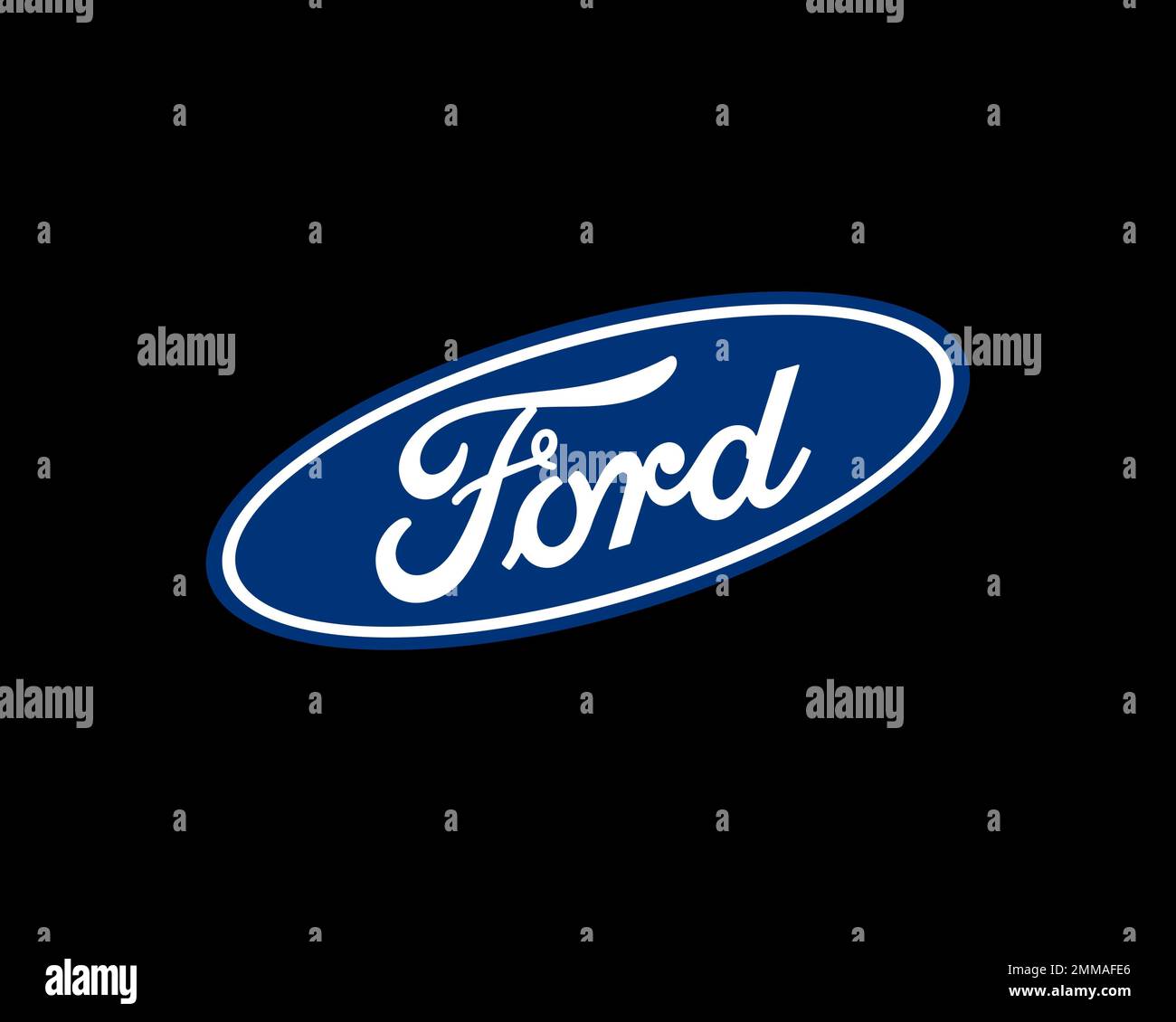 Ford Motor Company, rotated, black background, logo, brand name Stock ...