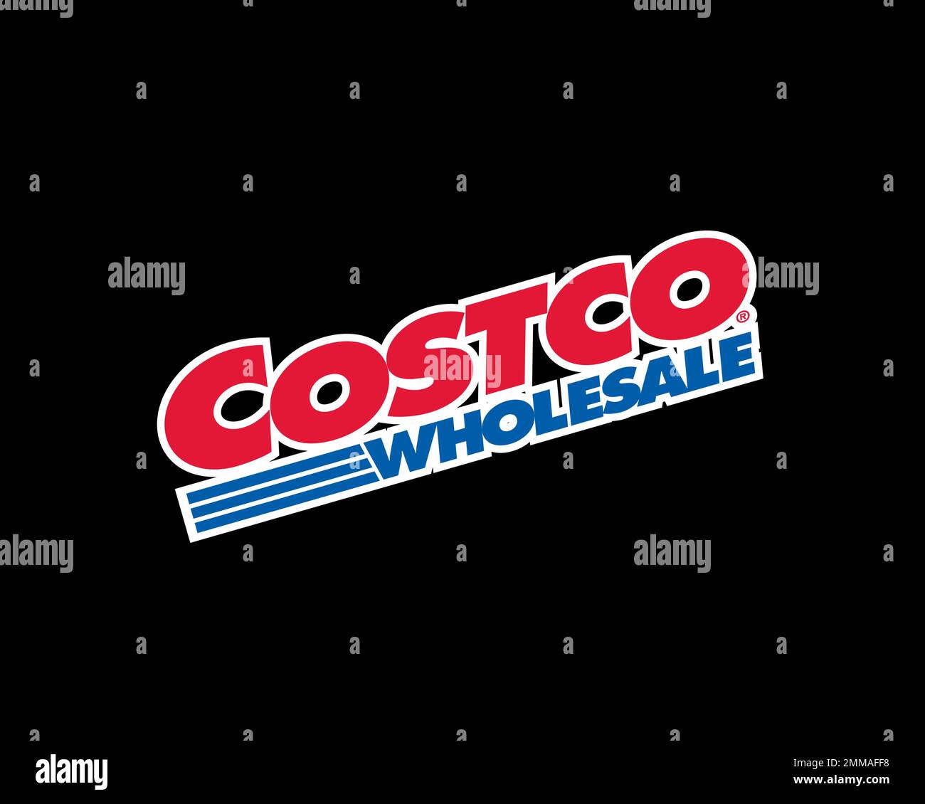 Costco, rotated, black background, logo, brand name Stock Photo - Alamy
