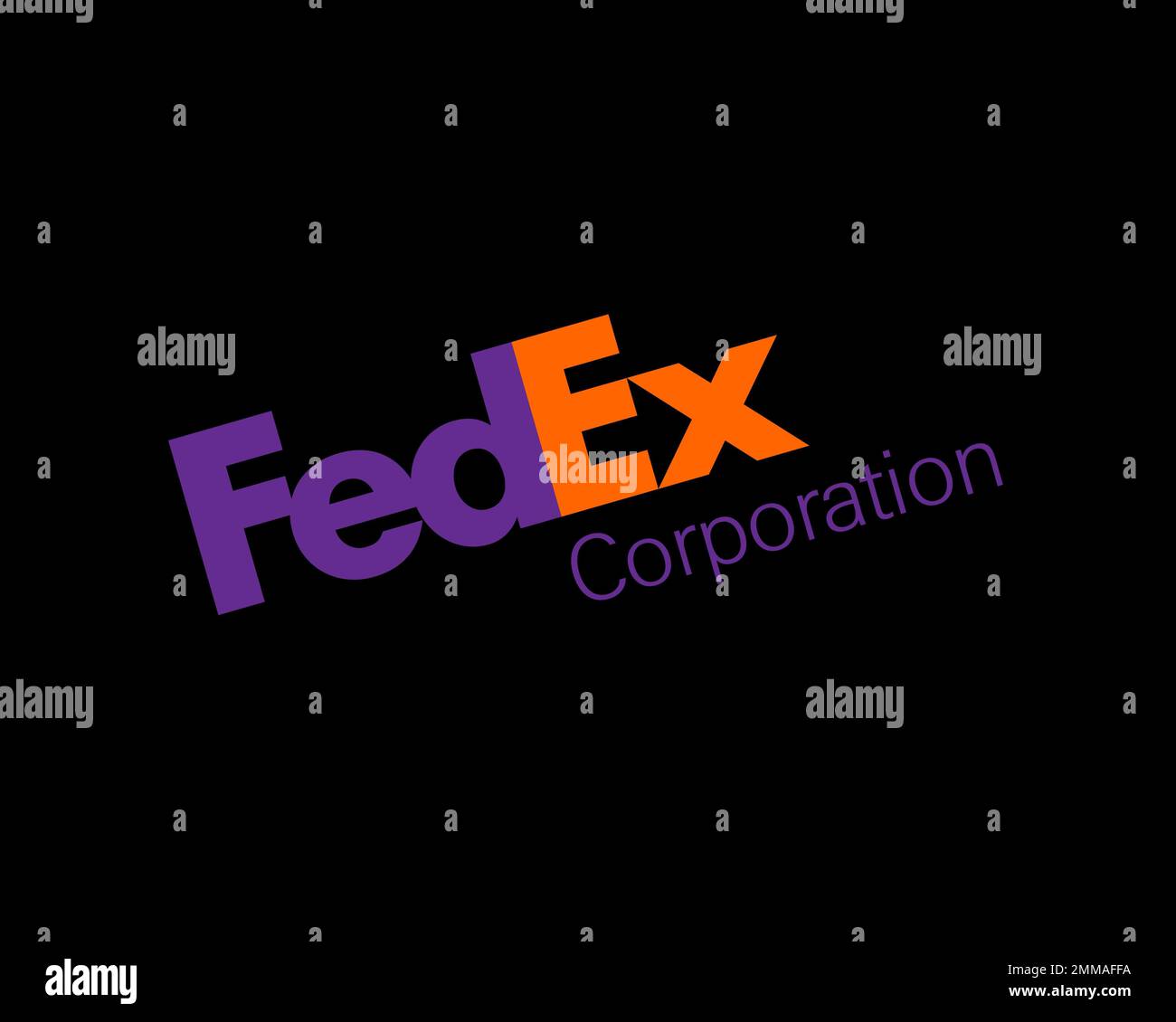 FedEx, rotated, black background, logo, brand name Stock Photo - Alamy