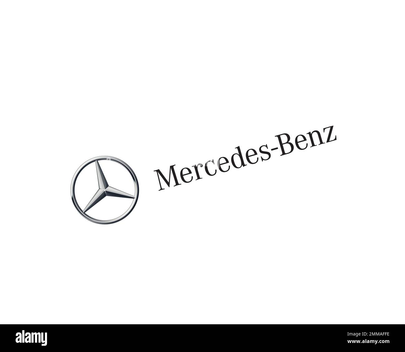 Mercedes Benz, rotated, white background, logo, brand name Stock Photo ...