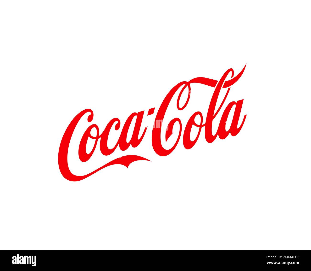 Coca Cola, rotated, white background, logo, brand name Stock Photo - Alamy