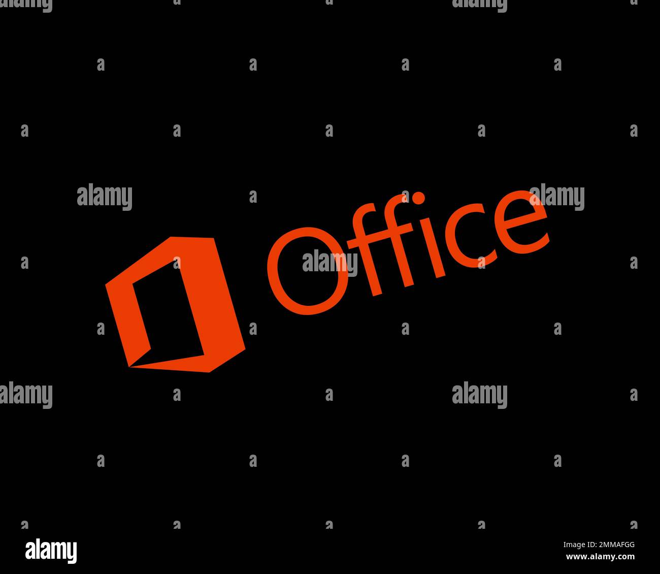 Microsoft Office, rotated, black background, logo, brand name Stock ...