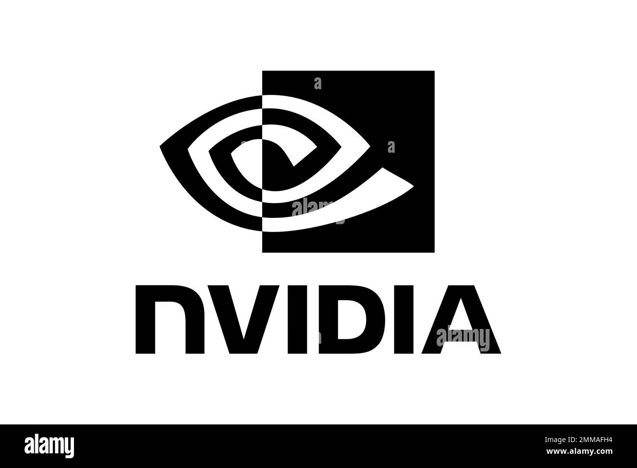 Nvidia Vertical Black, White Background, Logo, Brand Name Stock Photo ...