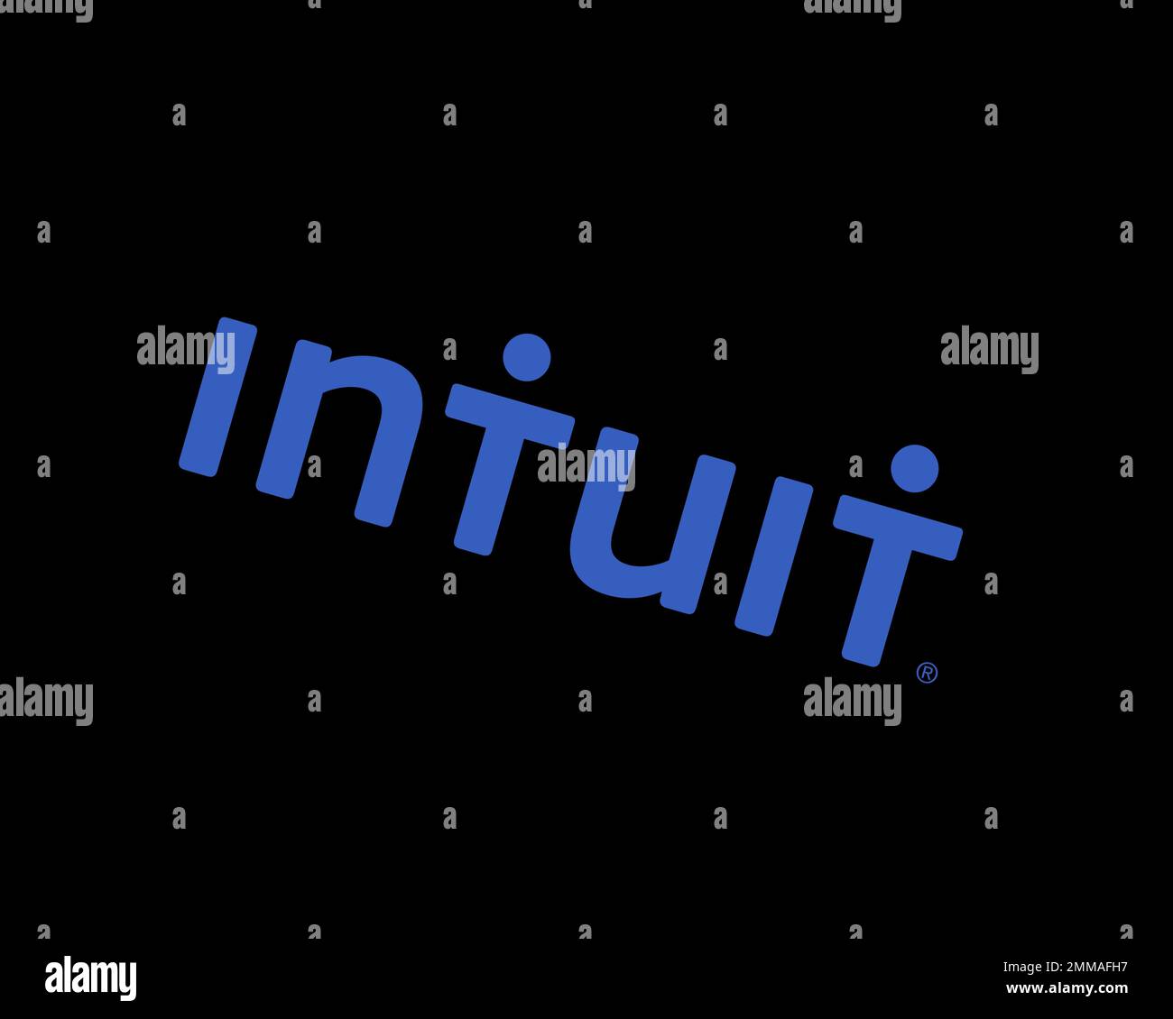 Intuit, rotated, black background, logo, brand name Stock Photo - Alamy