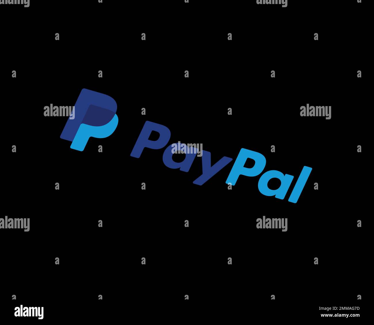 PayPal, rotated, black background, logo, brand name Stock Photo - Alamy