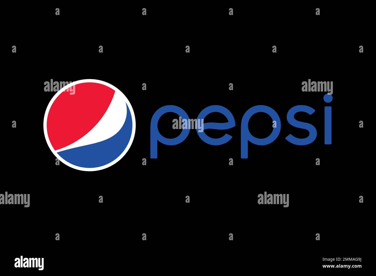 Pepsi, black background, logo, brand name Stock Photo - Alamy