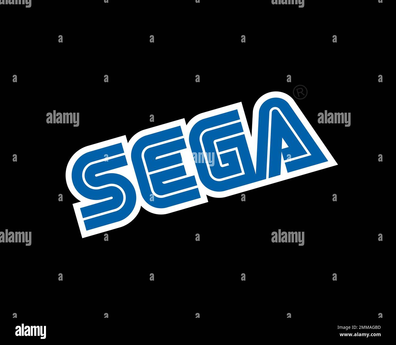 Sega, rotated, black background, logo, brand name Stock Photo - Alamy