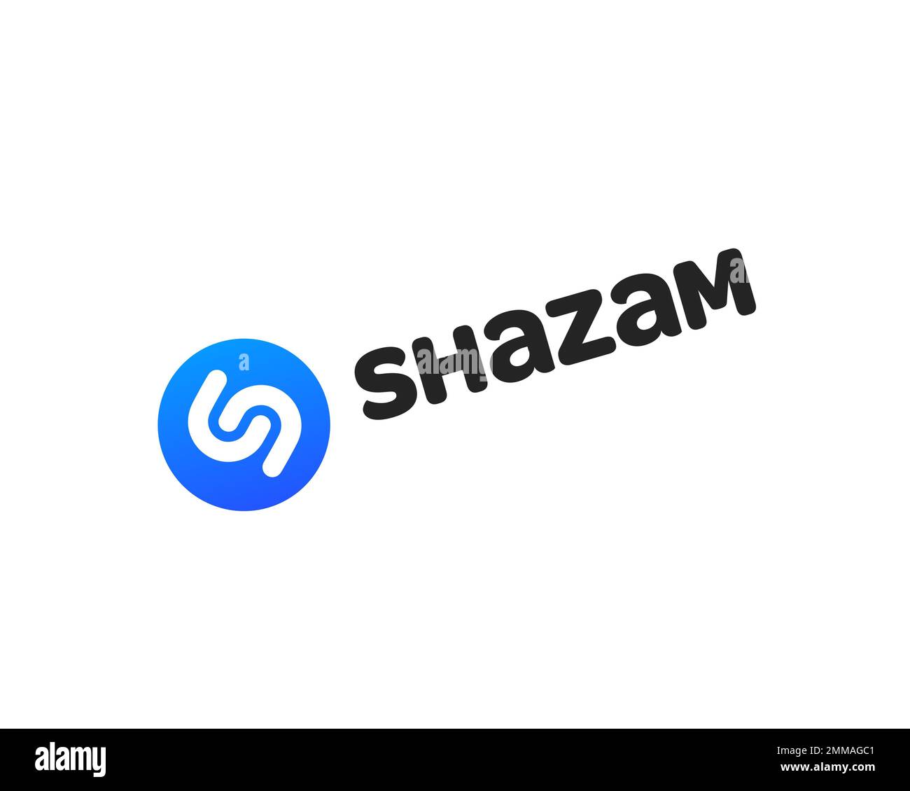 Shazam (application), rotated, white background, logo, brand name Stock ...
