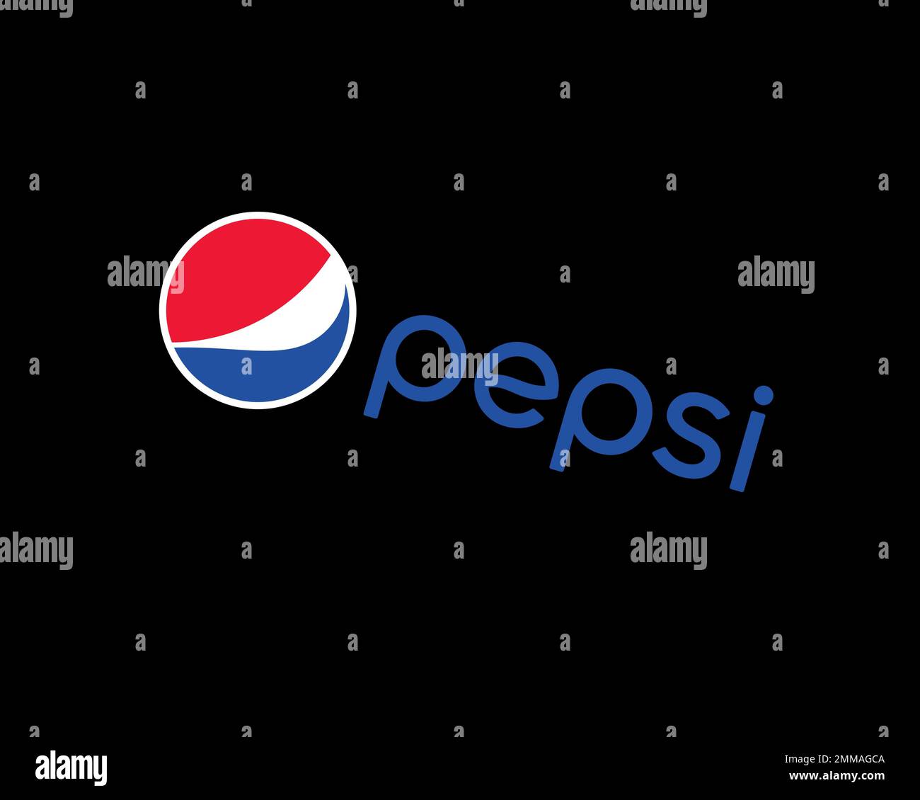 Pepsi, rotated, black background, logo, brand name Stock Photo - Alamy
