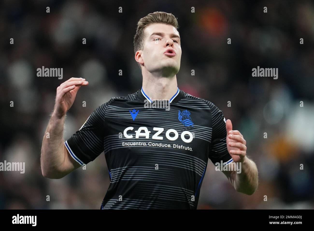 Alexander Sorloth of Real Sociedad during the La Liga match between ...