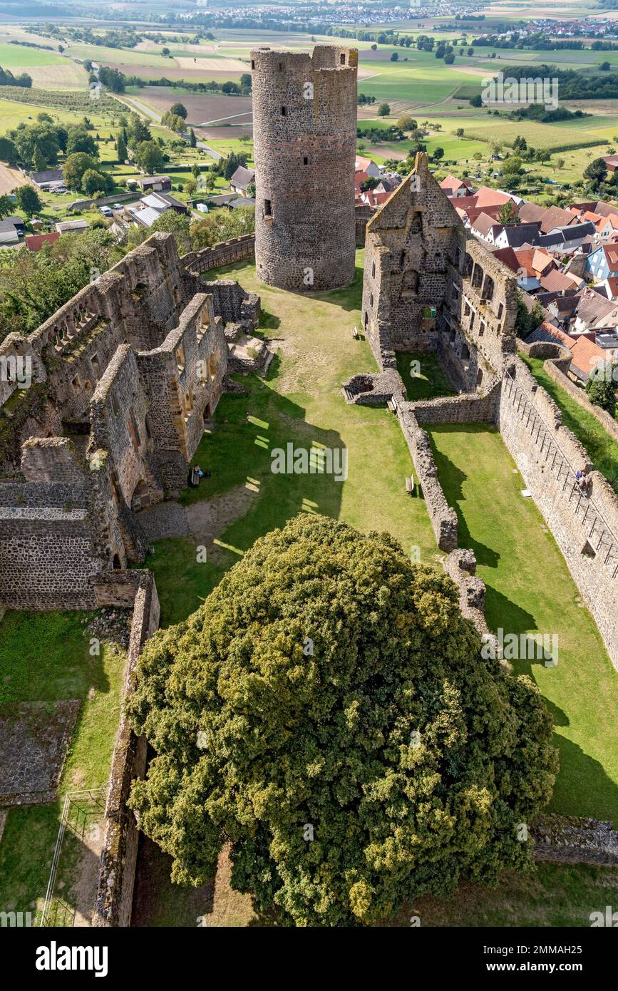 Romanesque Muenzenberg ruin, castle tower western keep, Gothic ...