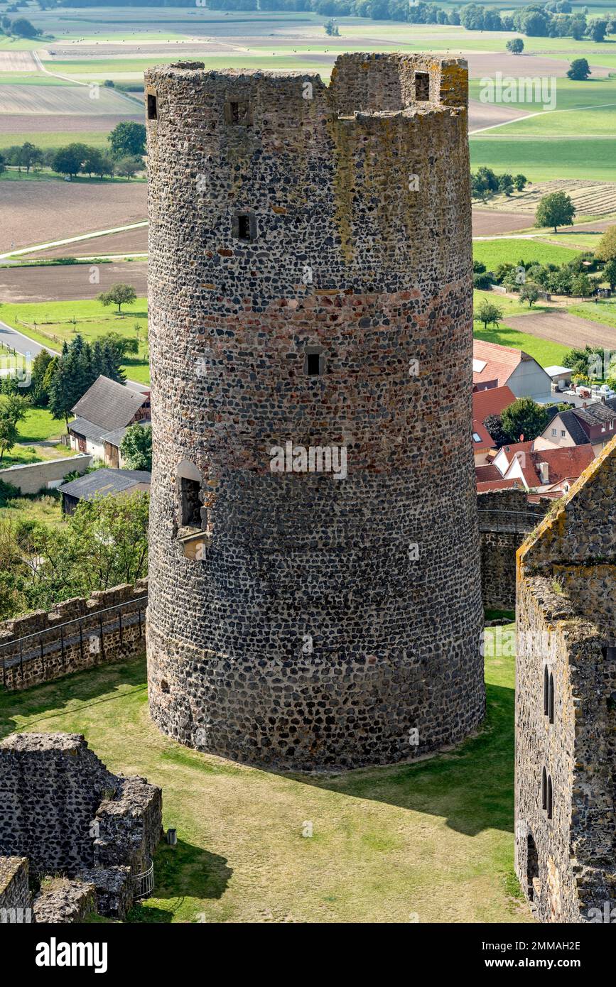 Castle tower western keep, castle courtyard, castle ruins of the ...